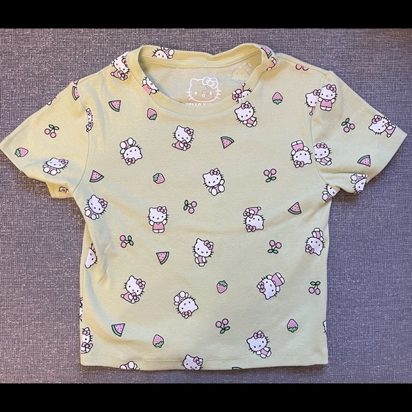 Sanrio | Tops | Hello Kitty Lime Green Crop Top | Poshmark